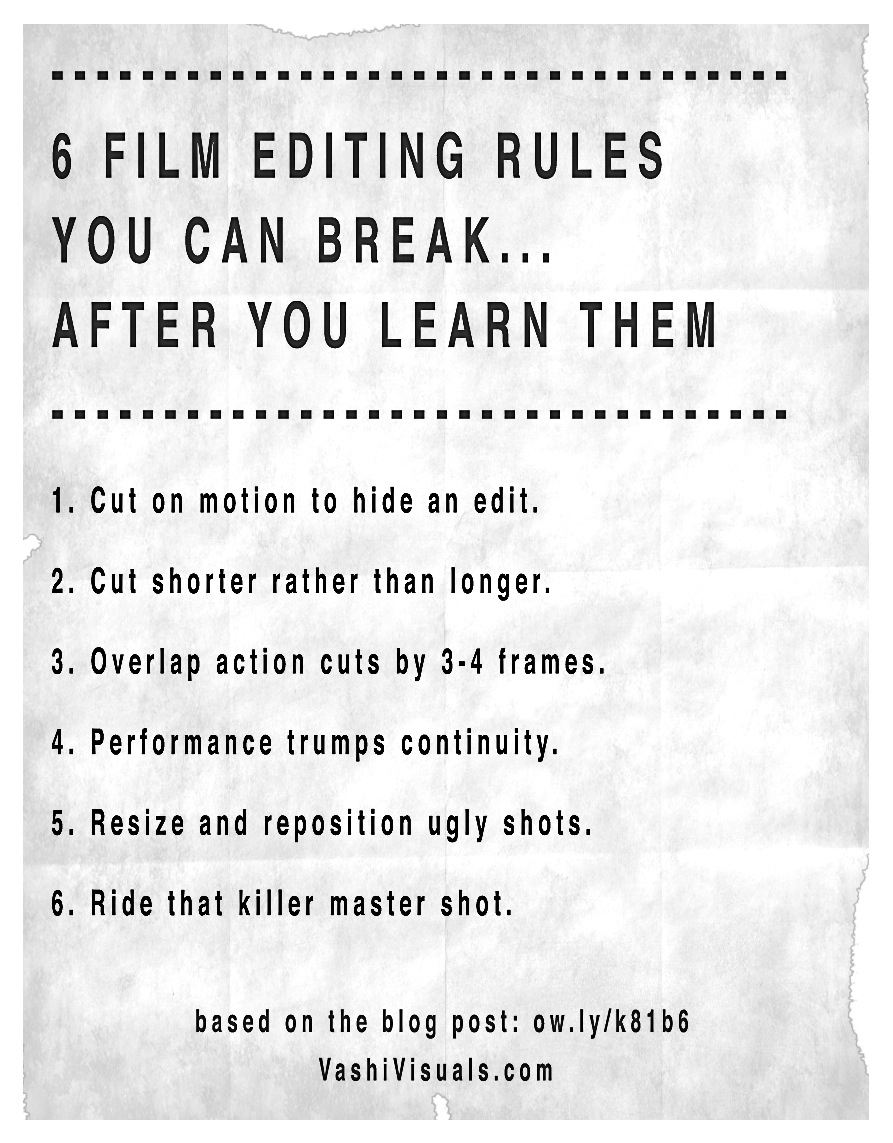 6 Film Editing Rules VashiVisuals 6 Film Editing Rules VashiVisuals