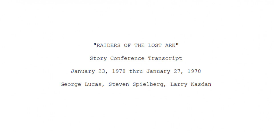 Raiders of the Lost Ark 1-Page Film School | VashiVisuals Blog